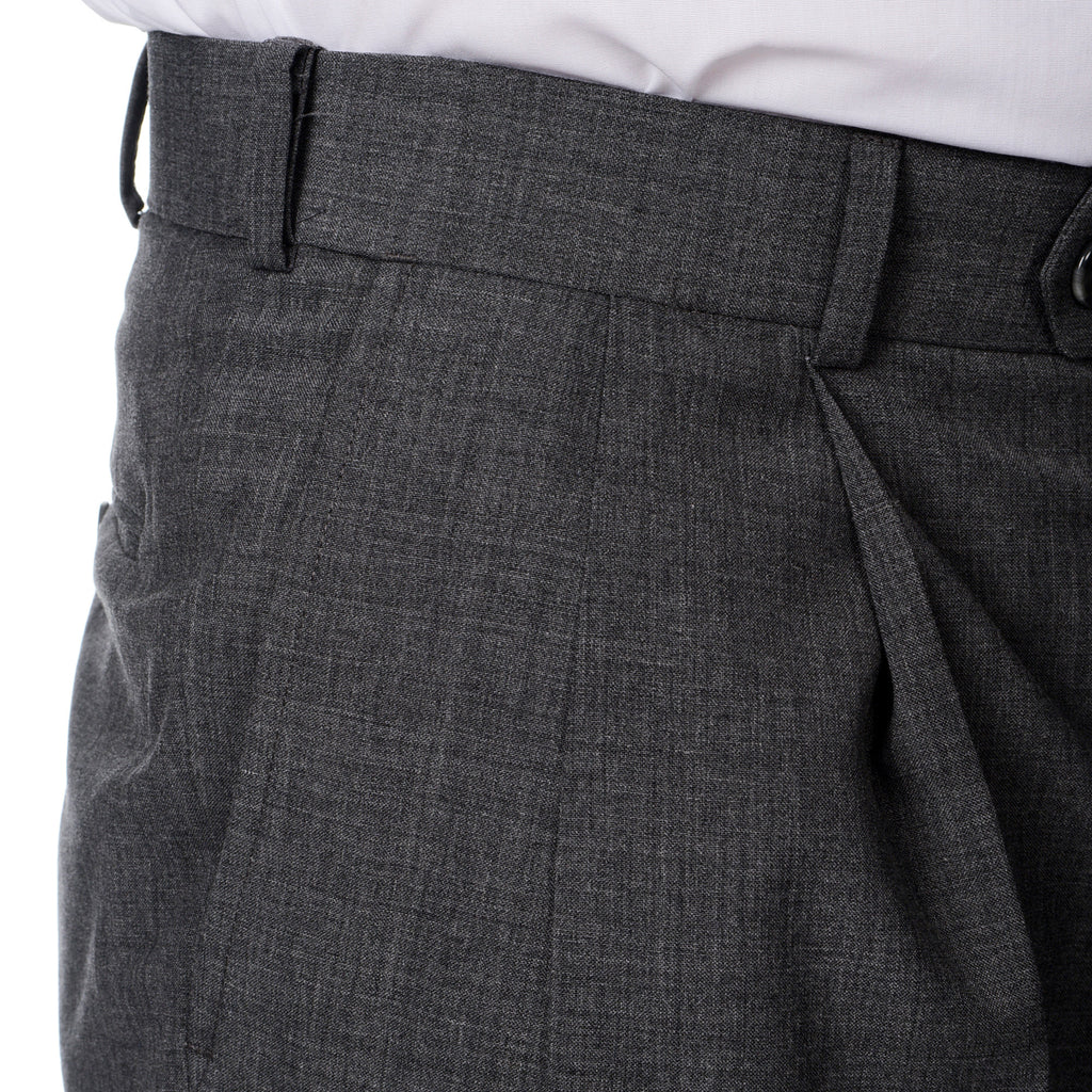 Palm Beach Wool/Poly Md Grey Pleated Expander Pant | Blue Lion Men's ...